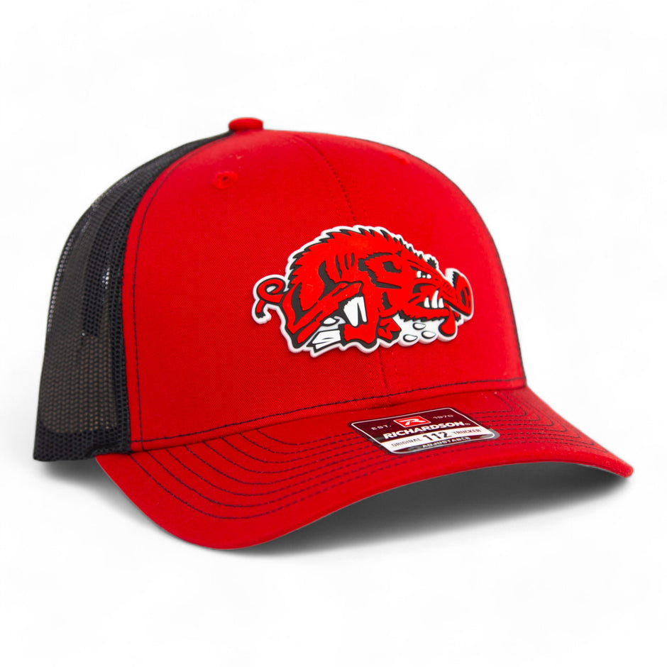 Arkansas Razorbacks Slobbering Hog 3D Snapback Trucker Hat- Red/ Black